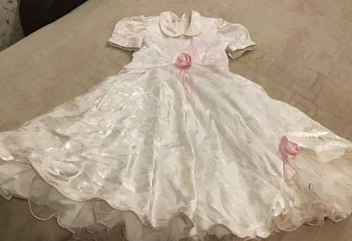 Платье для девочки нарядное белое размер 122