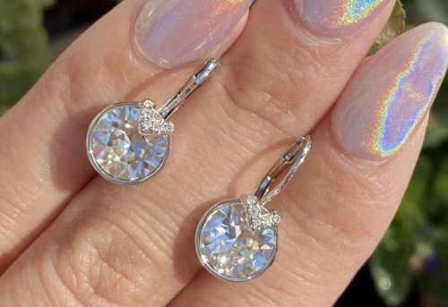 Серьги swarovski bella v белые 10 мм