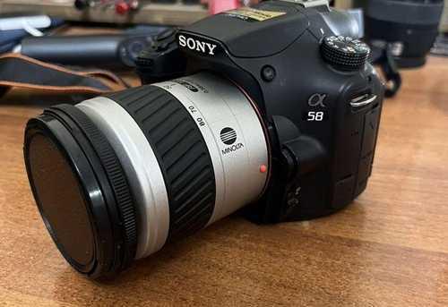Sony a58 kit + minolta AF zoom 28-80 f3.5-5.6
