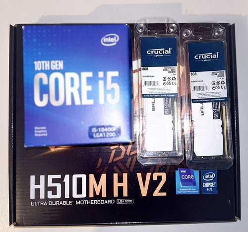 Комплект i5 10400f gigabyte h510m h v2 16gb