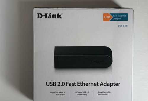 Адаптер D-Link fast ethernet для USB 2.0