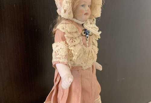 Антикварная кукла 15 см 1900 г фарфор кожа