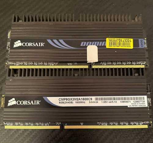 Оперативная память DDR3 8GB 2x4 1600 mhz Corsair