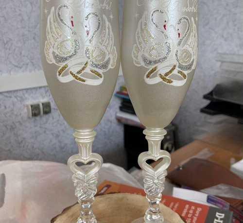 Свадебные бокалы для молодоженов подарок