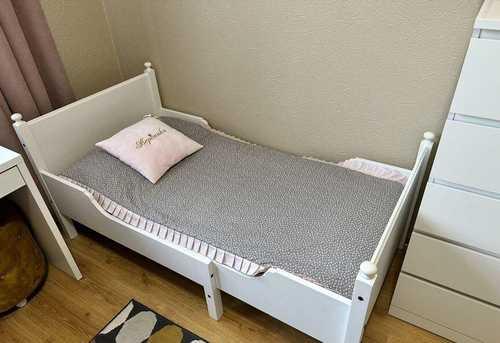 Детская кровать IKEA раздвижная, матрас Ormatek