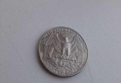 Монета Liberty quarter dollar 1988г