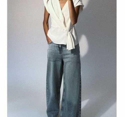 Топ блузка Zara Crepe with Knot M