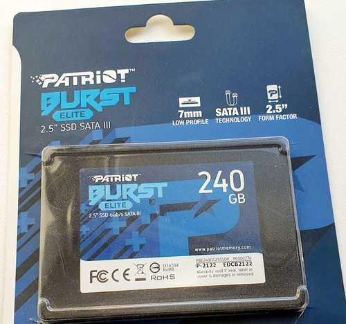 SSD Patriot 240Gb и Seagate Barracuda 250Gb