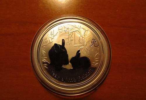 Монета Австралия Год кролика 2011г. Серебро
