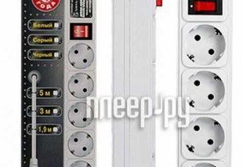 Сетевой фильтр Power Cube 5 Sockets 1.9m Grey