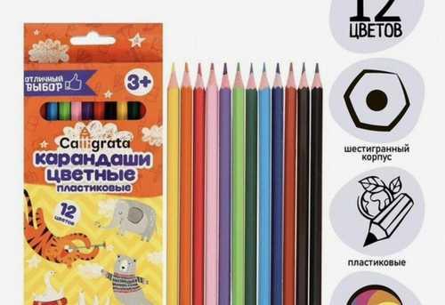 Цветные карандаши 12 шт цветов