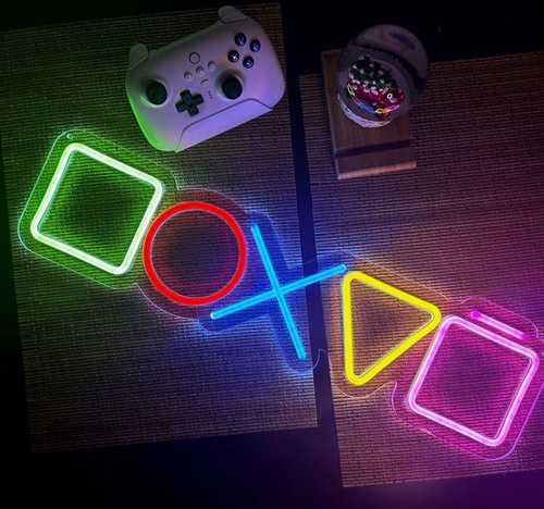 Неоновая вывеска "Безразличие" в стиле Xbox