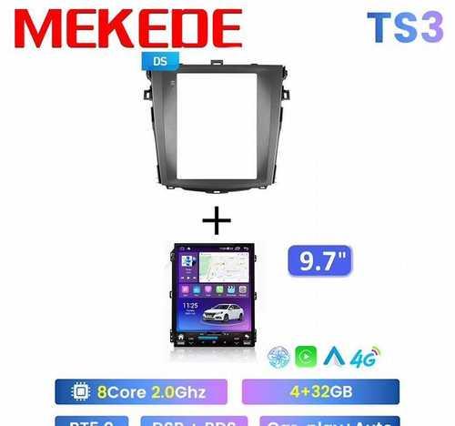Магнитола 9.7 дюйма Toyota Corolla 10 E140 E150 DS 2006-2013 Mekede TS3 4 32G carplay