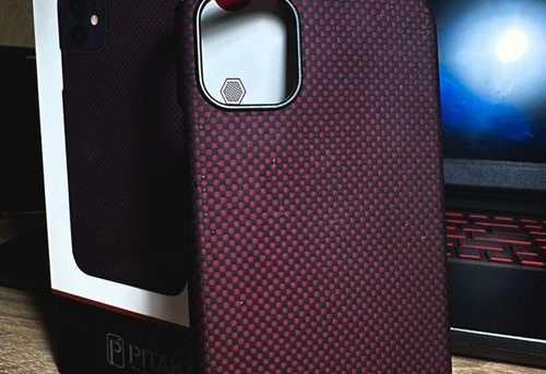 Чехол Pitaka (питака) iPhone 11 красно-чёрный