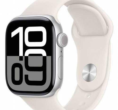 Смарт-часы Apple Watch Series 10 GPS 42мм Silver Al Starlight Sport Band - M/L