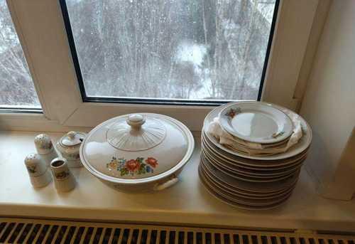 Фарфоровая посуда времён СССР из Северной Кореи