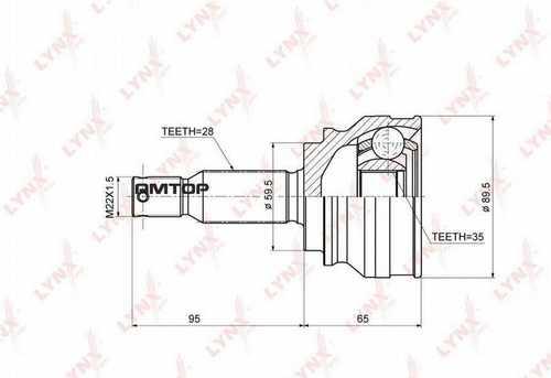 Lynxauto CO-3644 ШРУС наружный подходит для mitsub