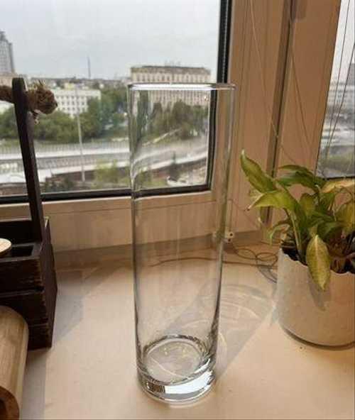 Стеклянная ваза колба