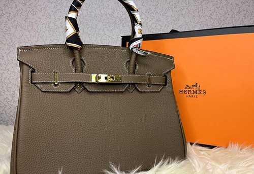 Сумка женская hermes birkin 30 Серая