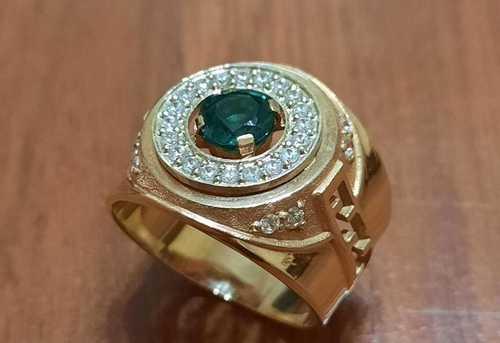 Печатка золотая кольцо 585 проба новая фианиты