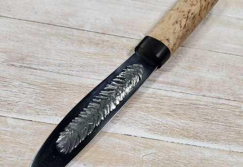 Нож Якутский Большой ст.Х12мф (Карел. берёза) (Сём