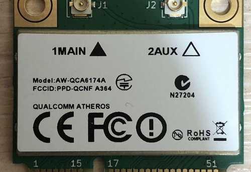 Адаптер Wi-Fi Atheros QCA6174 + Bluetooth 4.1