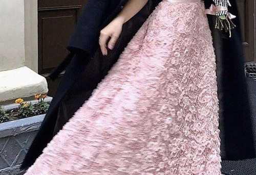 Вечернее платье в пол розовое