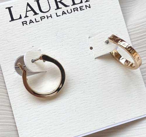 Новые серьги Ralph Lauren кольца с лого оригинал