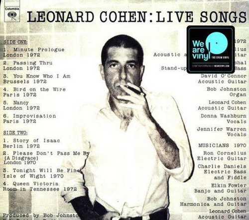 Виниловая пластинка Leonard Cohen live songs