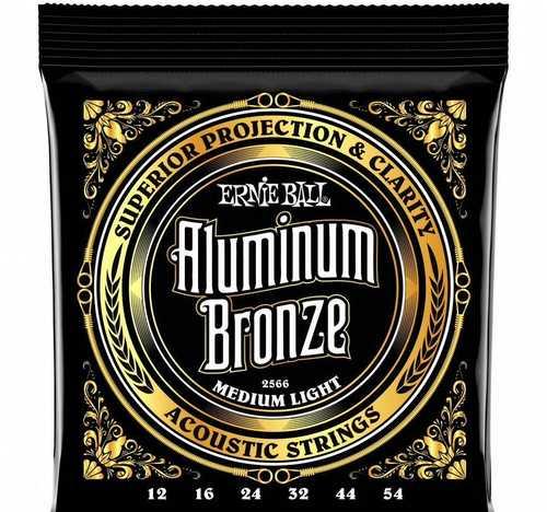 Струны для акустической гитары Ernie Ball 2566 Aluminum Bronze Medium Light 12-16-24w-32-44-54