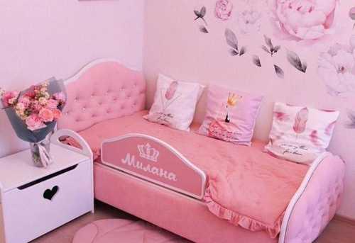 Детская кровать Принцесса 2 в розовом