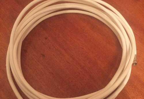 Антенный кабель, коаксиальный, 6м, белый