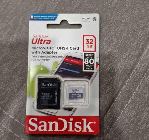 Карта памяти microsdhc SanDisk Ultra