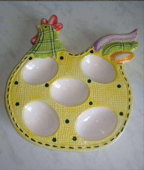 Красивая тарелка для Пасхальных яиц "Курочка"