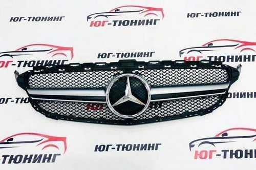 Решетка Mercedes C W205 в стиле С63 matte chrome