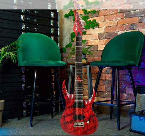 Solar Guitars A2.7Canibalismo  Blood Red Open Pore