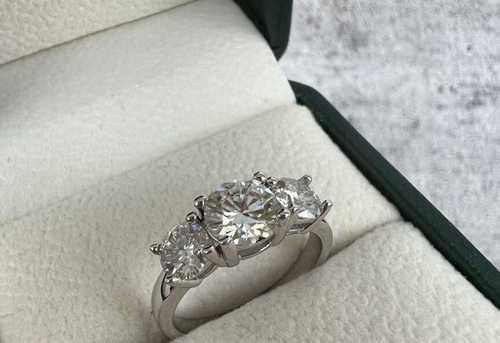 Кольцо принцесса бриллиант муассанит 2 карата
