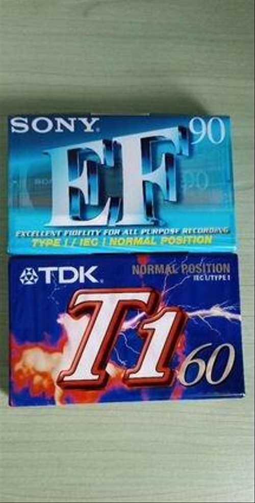 Аудиокассеты новые tdk60 и Sony ef90