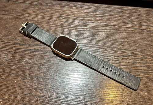 Ремешок браслет широкий кожа Apple watch Ultra