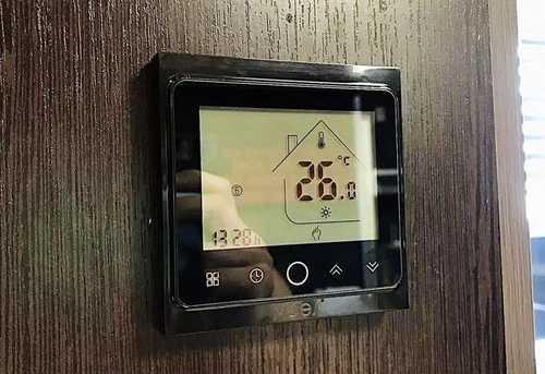 Термостат черный для водяного теплого пола WiFi