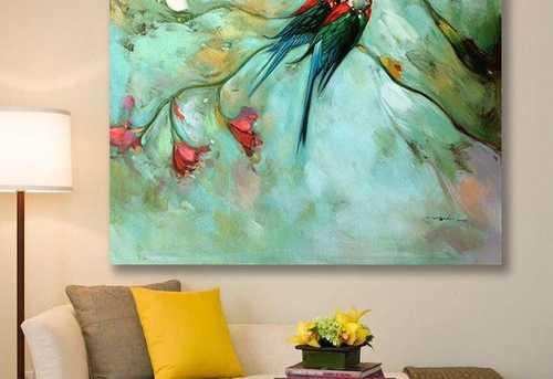 Картина с птицами Большая картина в гостиную