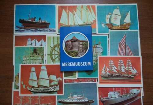 Комплект открыток "Морской музей.Корабли" 1979 год