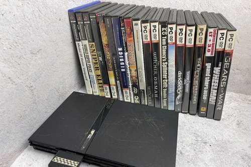 Sony PlayStation 2 (2 шт./шитая и не шитая) + игры