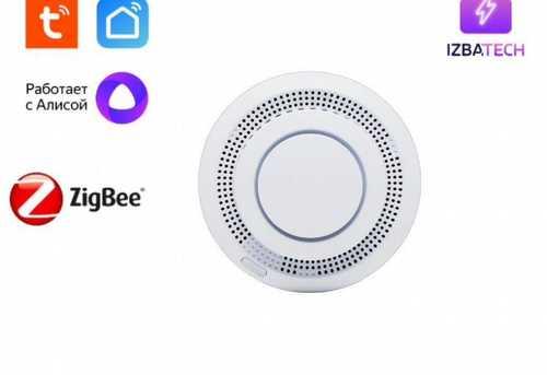 Умный беспроводной датчик дыма Zigbee для Алисы