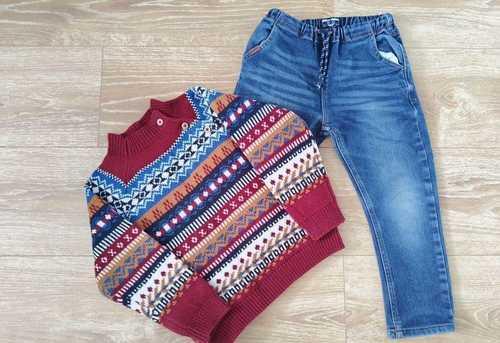 Свитер и джинсы для мальчика Next с нюансами 104 р