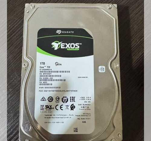 Жёсткий диск Seagate Exos 1TB (SAS, Enterprise)