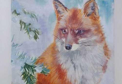 Авторская картина "Зимняя лисица"