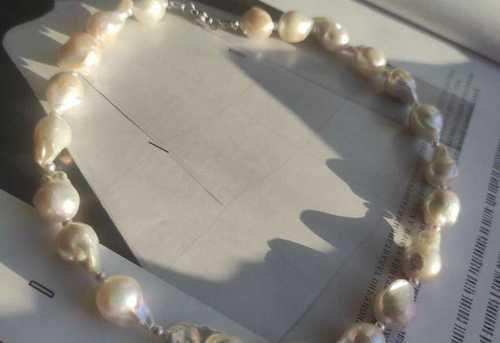 Колье чокер ожерелье из барочного жемчуга