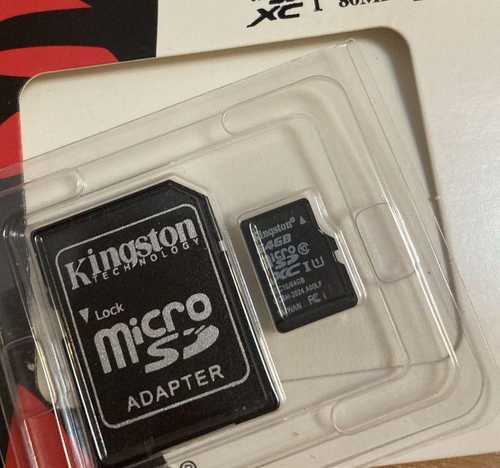 Карта памяти microsd kingston 64