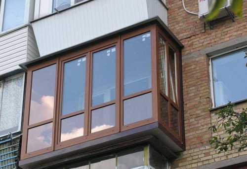 Балкон панорамный коричневый